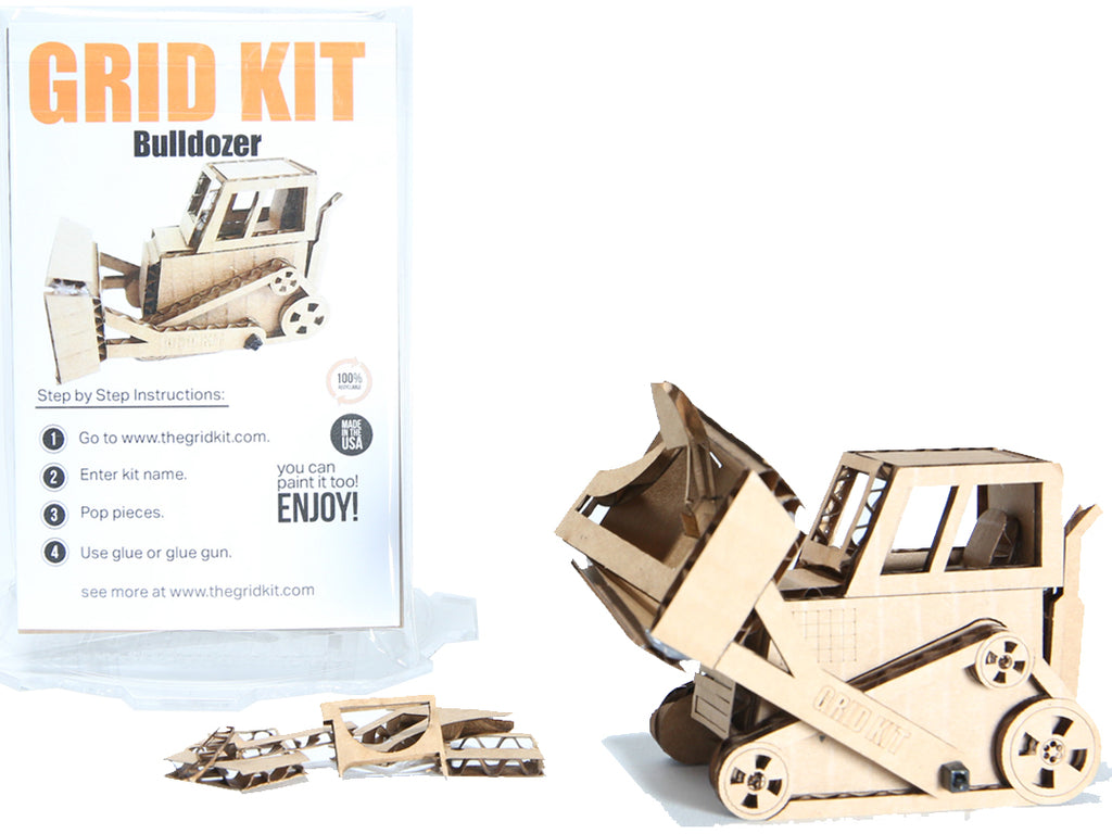 Mini Bulldozer Kit – DIY crafted from cardboard for kids aged 8+| Ideal ...